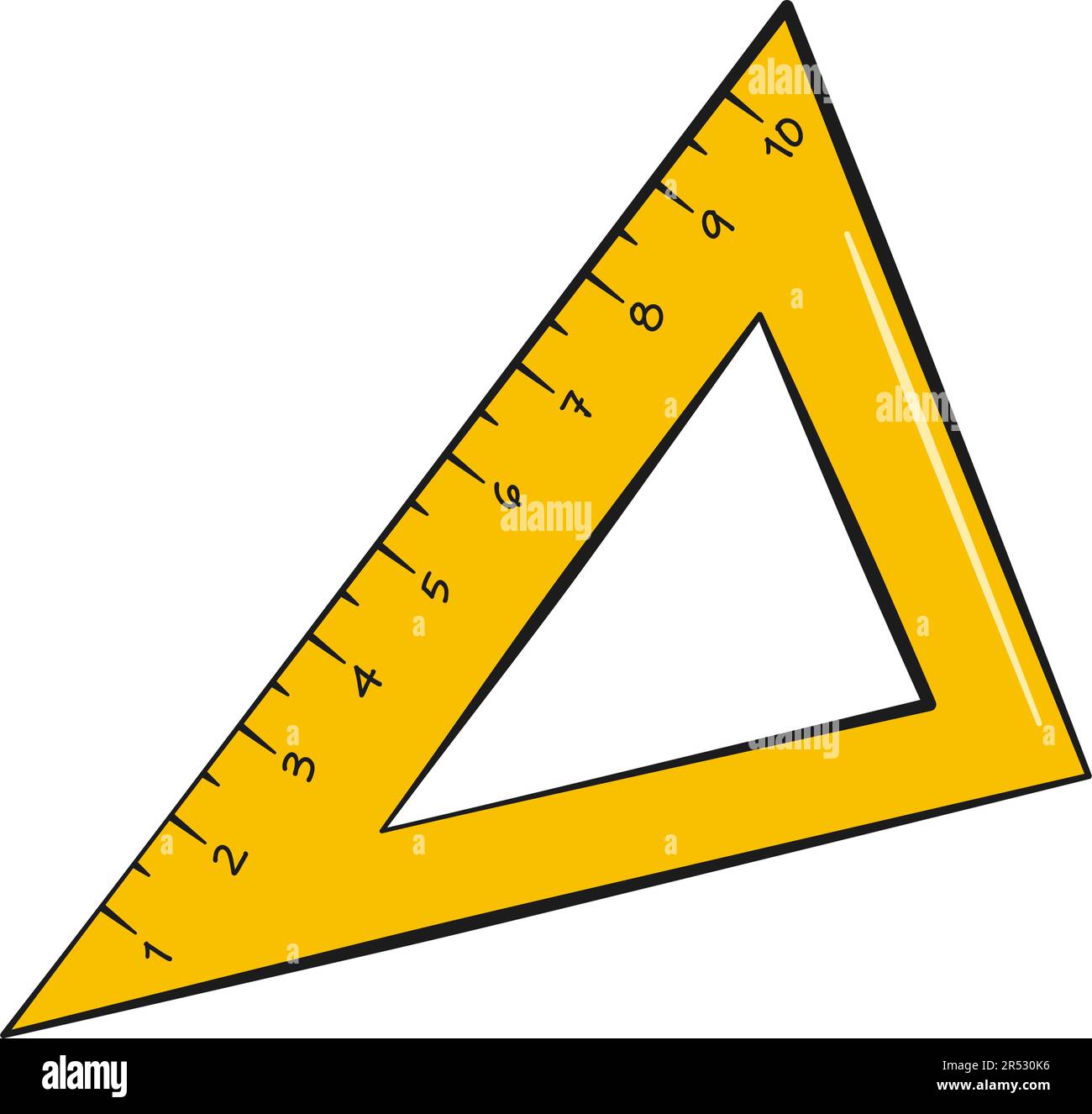 Yellow setsquare. Vector illustration. Cartoon Stock Vector Image & Art ...