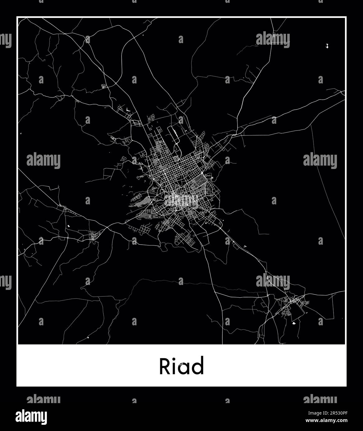 Minimal city map of Riad (Saudi Arabia AMinimal city map of Riad (Saudi ...