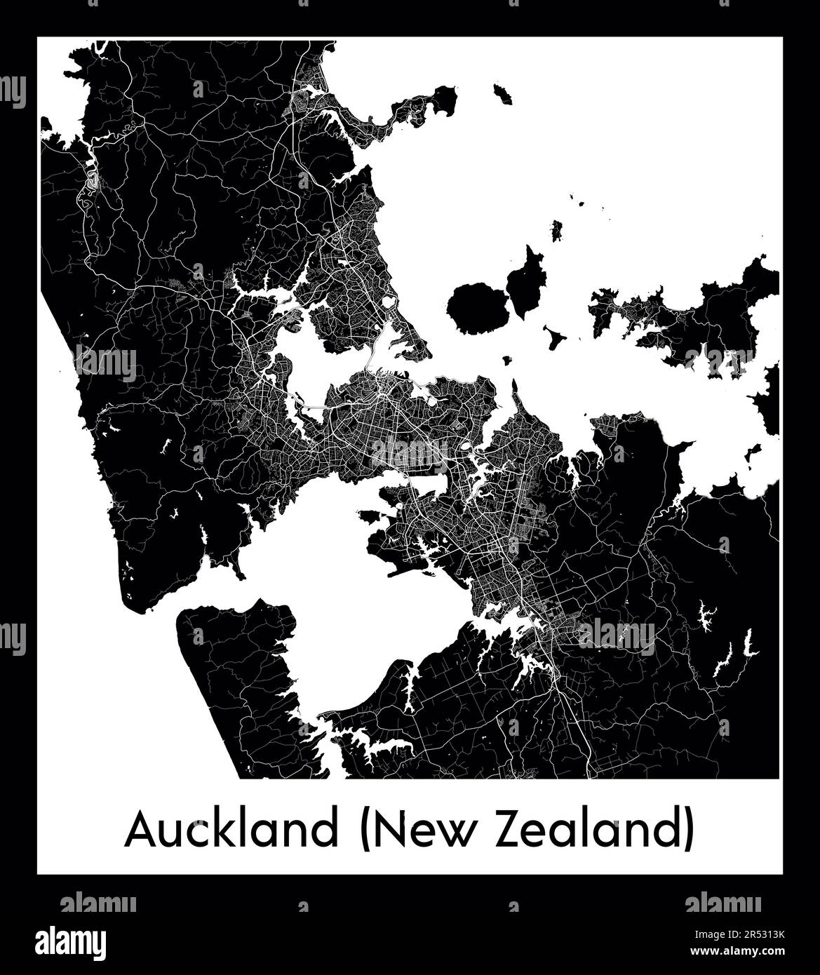 Minimal city map of Auckland (New Zealand) (New Zealand Oceania Stock ...