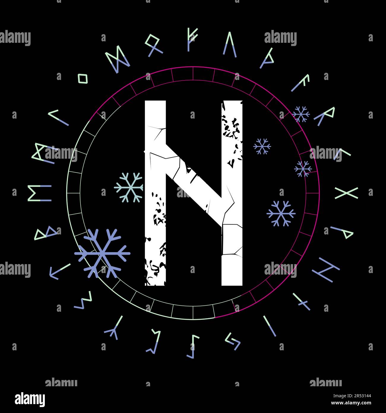 Design for a runic letter t-shirt called Hagalaz next to the symbol of ...