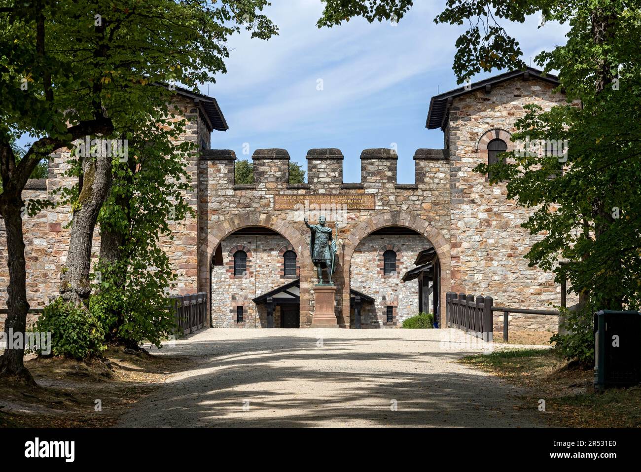 Main gate, Porta Praetoria with bronze statue of Emperor Antoninus Pius ...