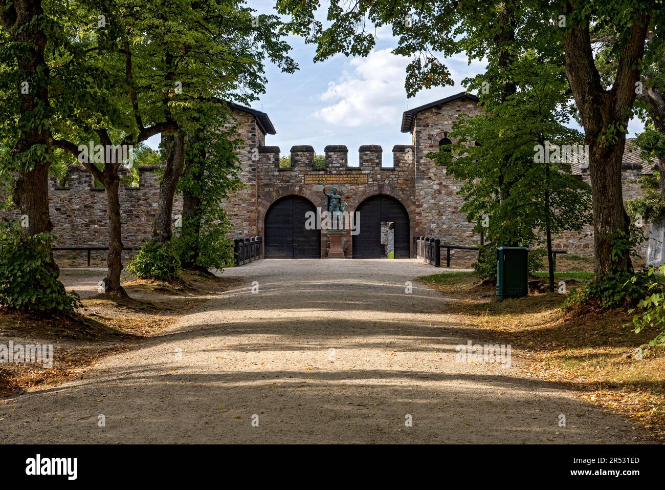 Main gate, Porta Praetoria with bronze statue of Emperor Antoninus Pius ...
