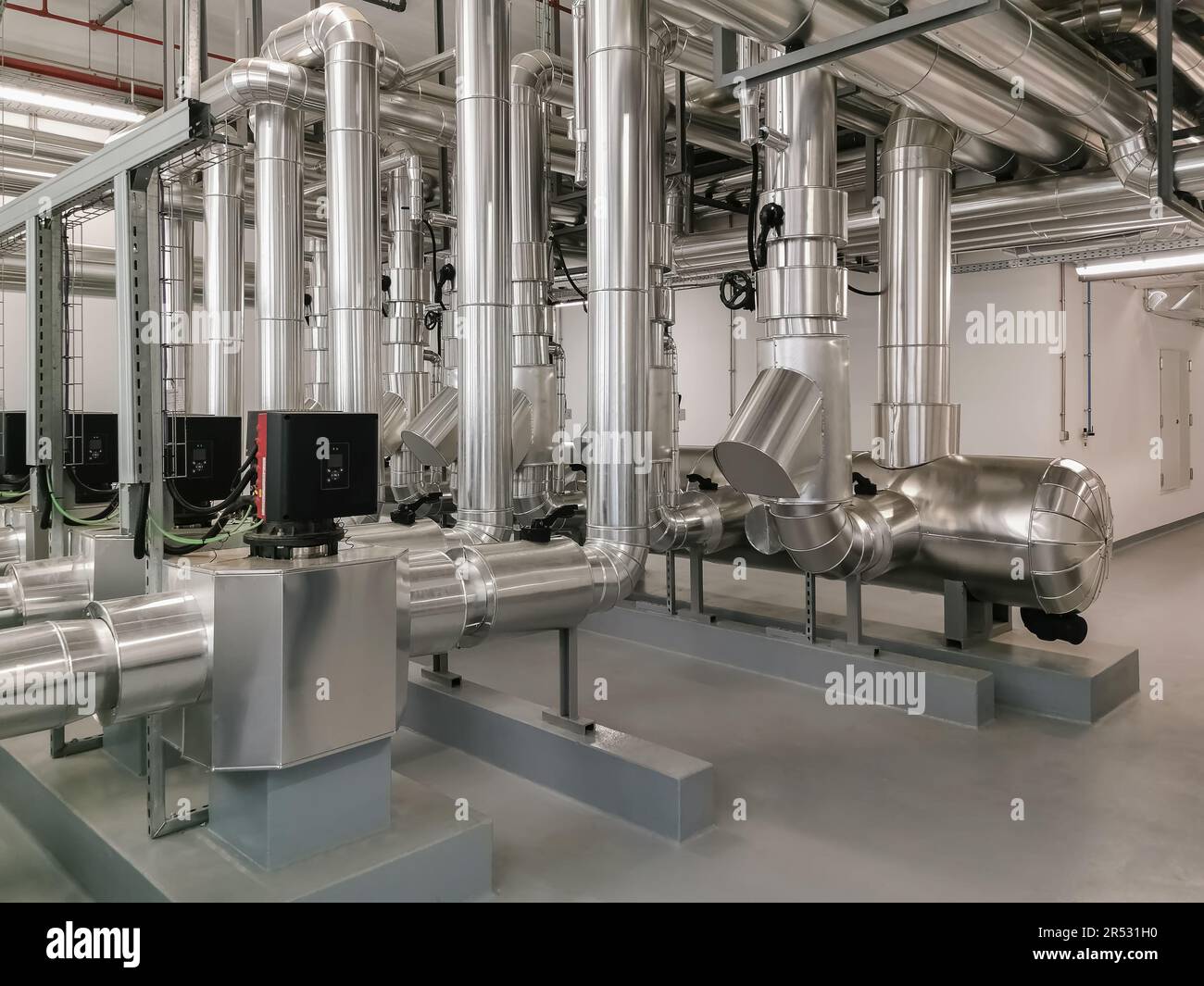 Industrial system with stainless steel ducts, forced ventilation of ...