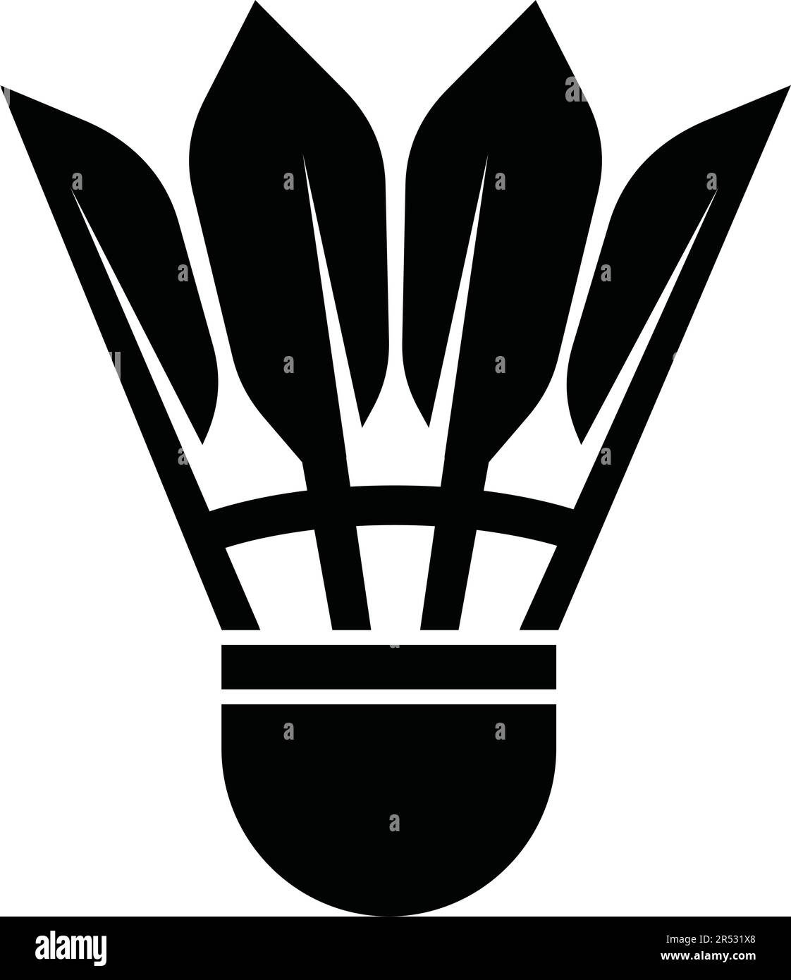 Black silhouette shuttlecock sign vector illustration Stock Vector ...