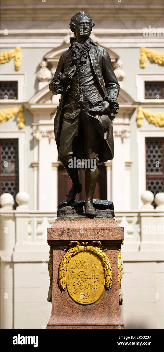 Bronze statue of Goethe by Carl Seffner on the Naschmarkt in front of ...