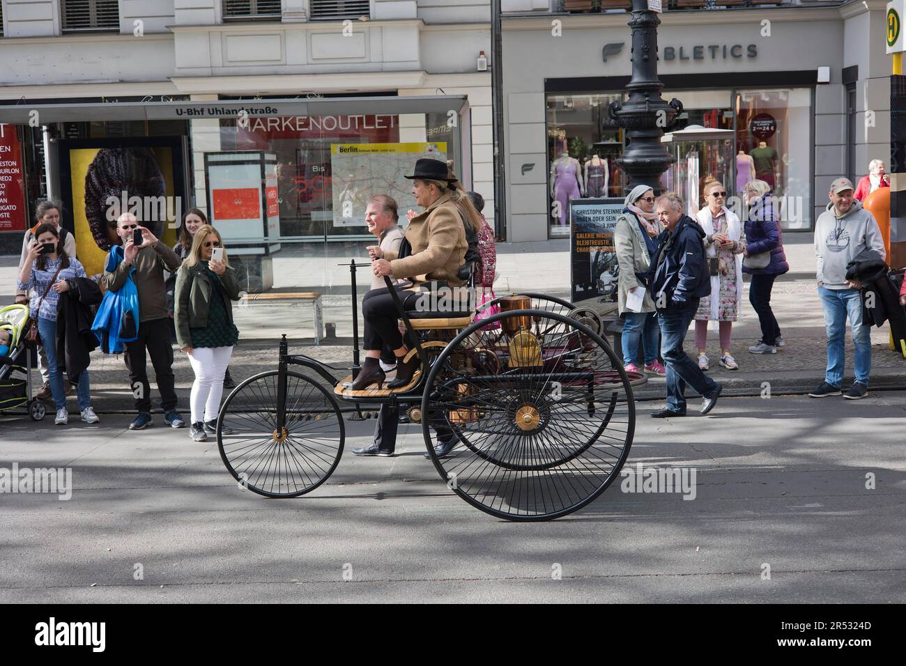 Replica of the first stationary petrol engine developed by Carl Benz ...