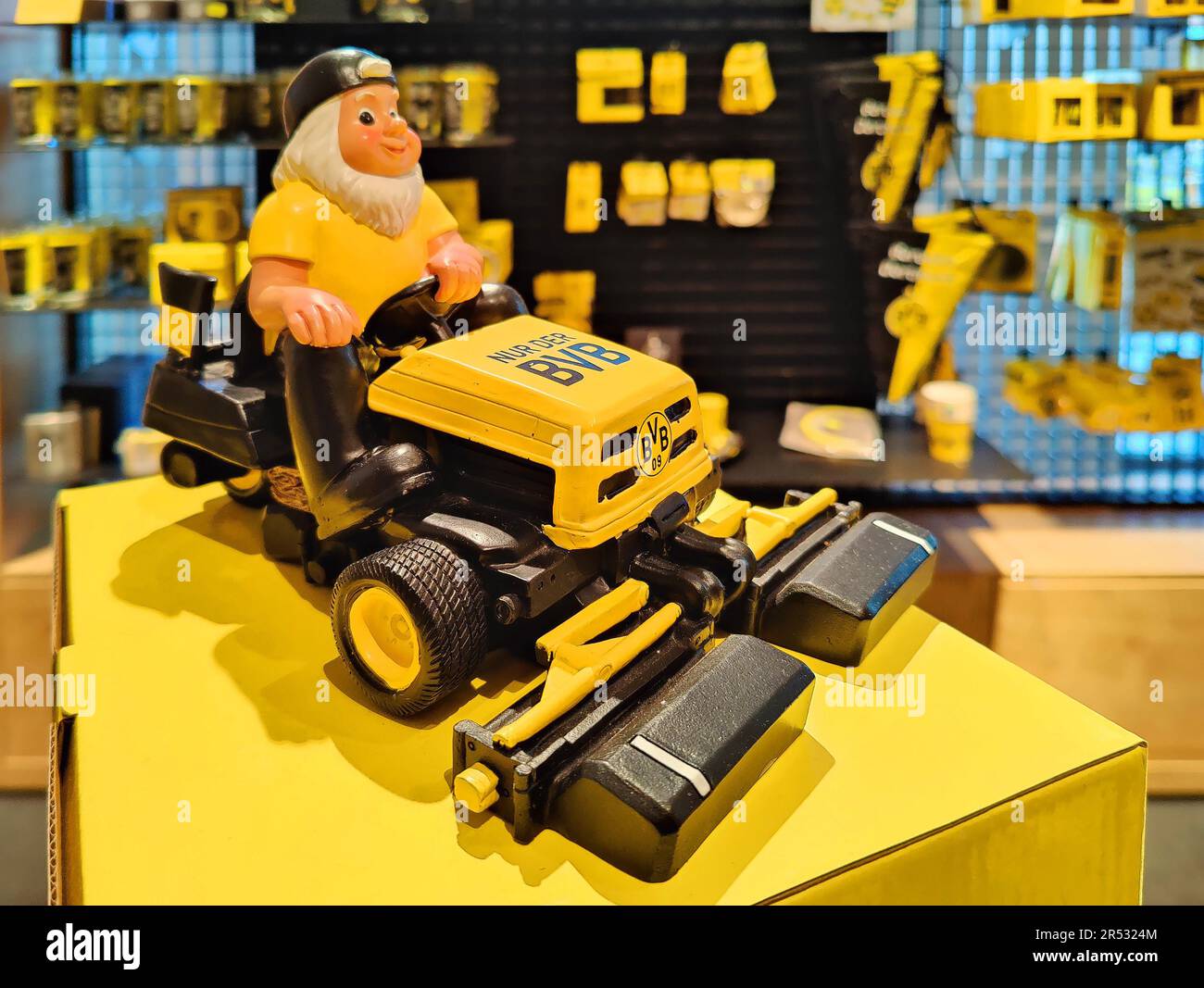 Fan articles in a BVB fan shop of Borussia Dortmund, Dortmund, Ruhr ...