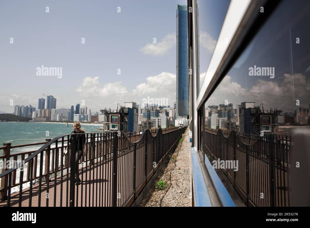 Haeunde Blueline Park, Beach Train, Haeundae Beach, Busan, South Korea ...