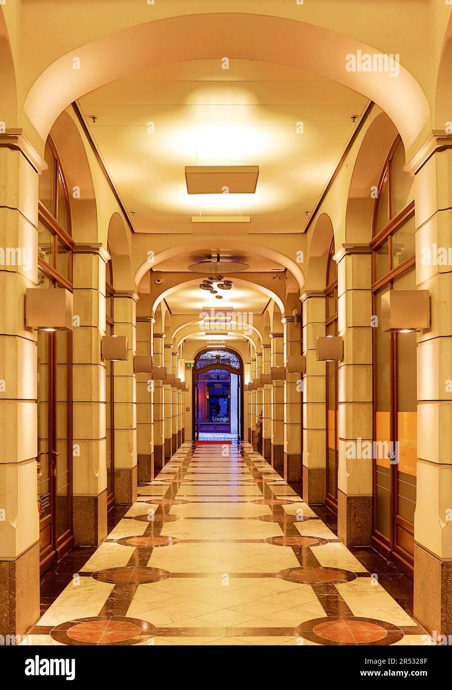 Interior view Steibs Hof, passenger corridor, shopping arcade, Leipzig ...