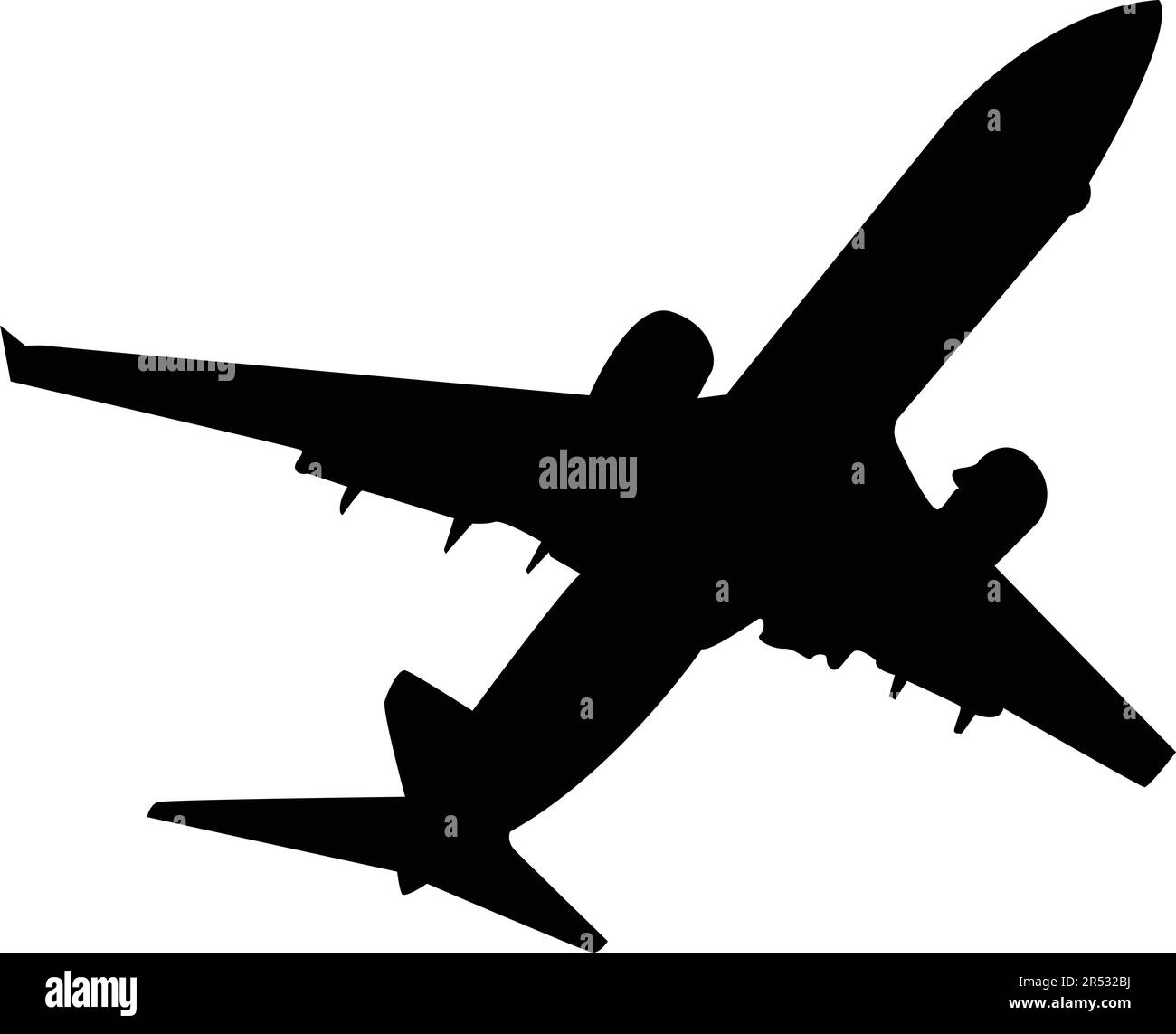 Airplane black silhouette vector design illustration Stock Vector Image ...