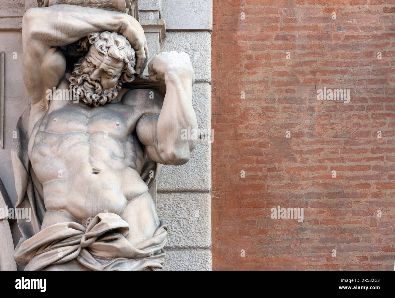 Atlas statue with copy space Stock Photo - Alamy