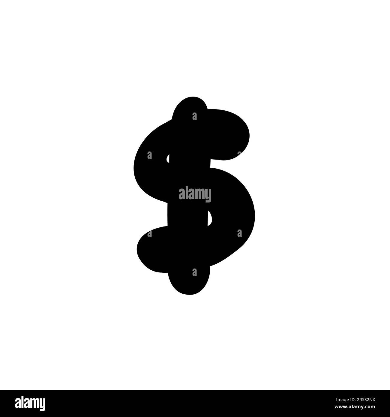 Scribble currency money finance sign icon dollar usd. Vector ...