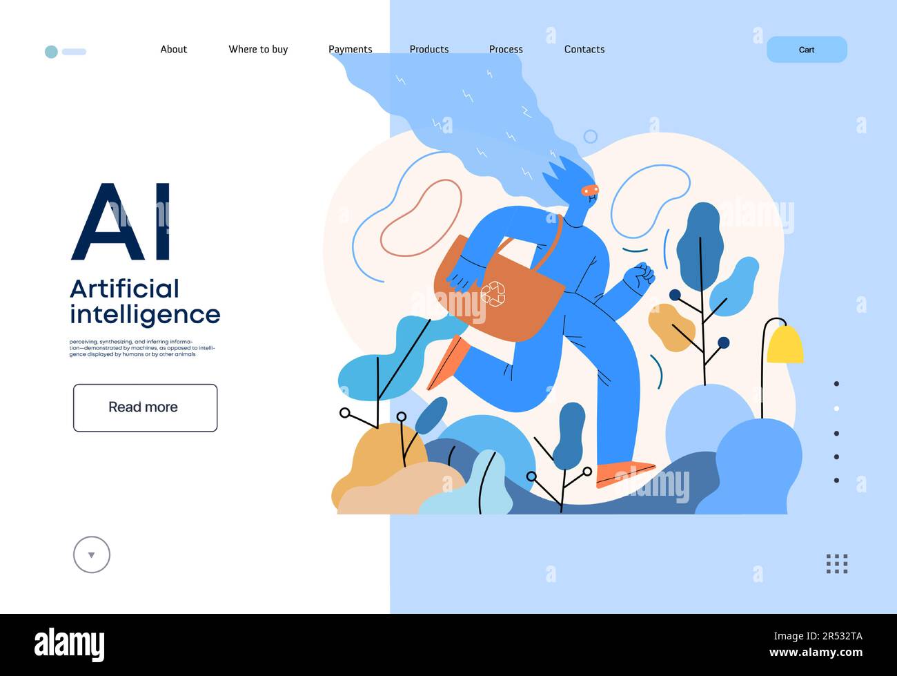 Artificial intelligence, Ecology -modern flat vector concept ... Artificial intelligence, Ecology -modern flat vector concept ...