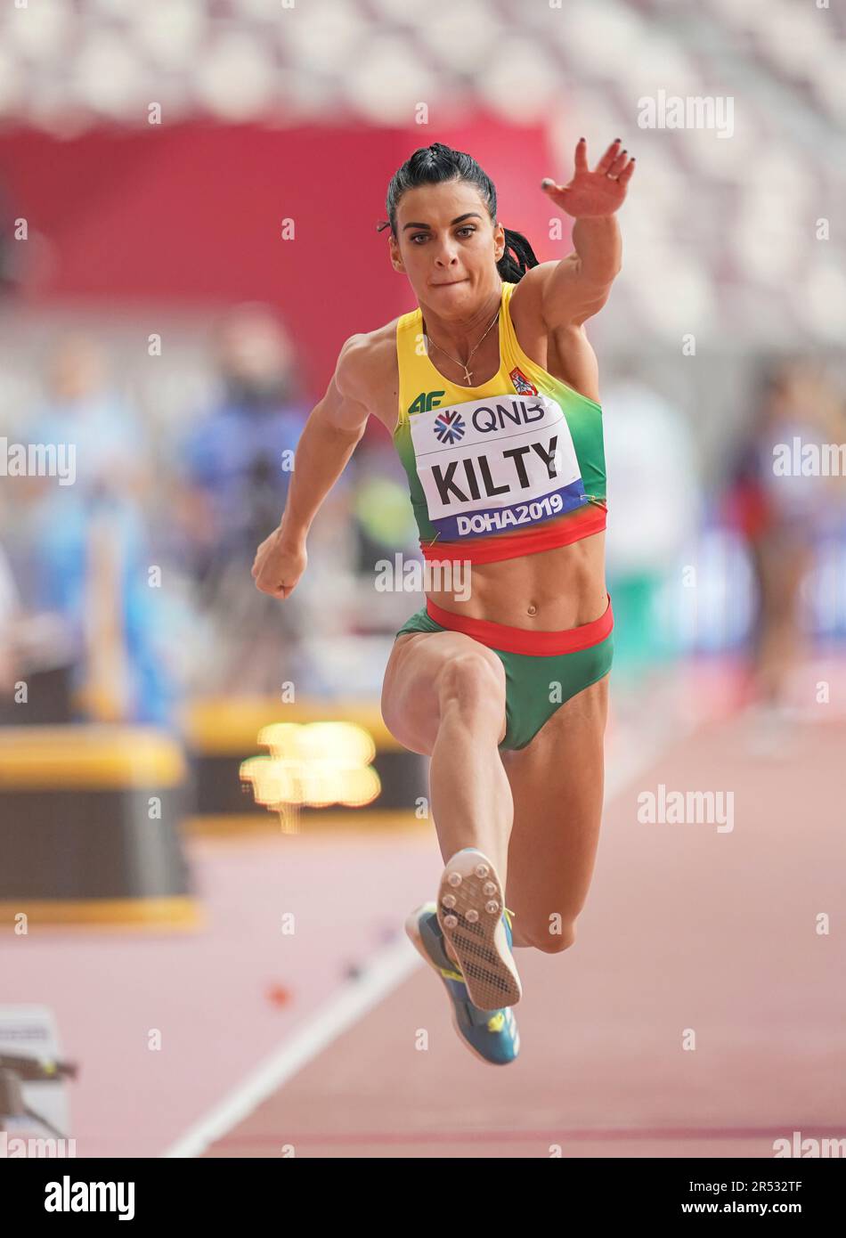 Dovilė KILTY in the triple jump at the Doha 2019 World Athletics ...