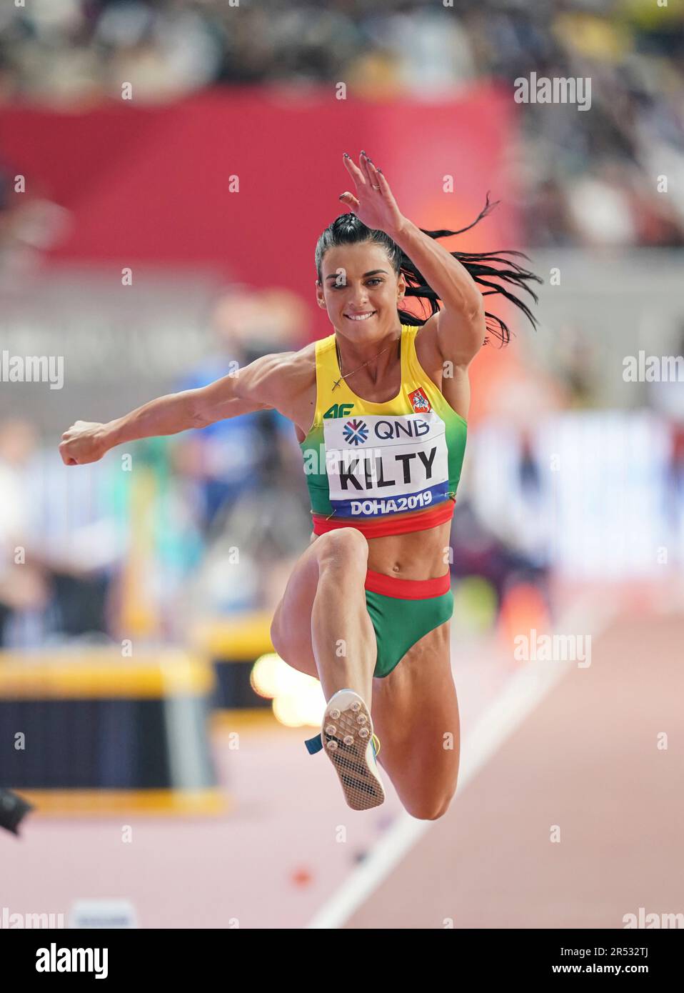 Dovilė KILTY in the triple jump at the Doha 2019 World Athletics ...