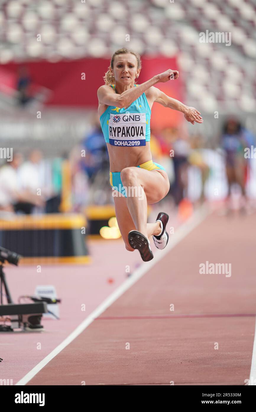 Olga RYPAKOVA in the triple jump at the Doha 2019 World Athletics ...