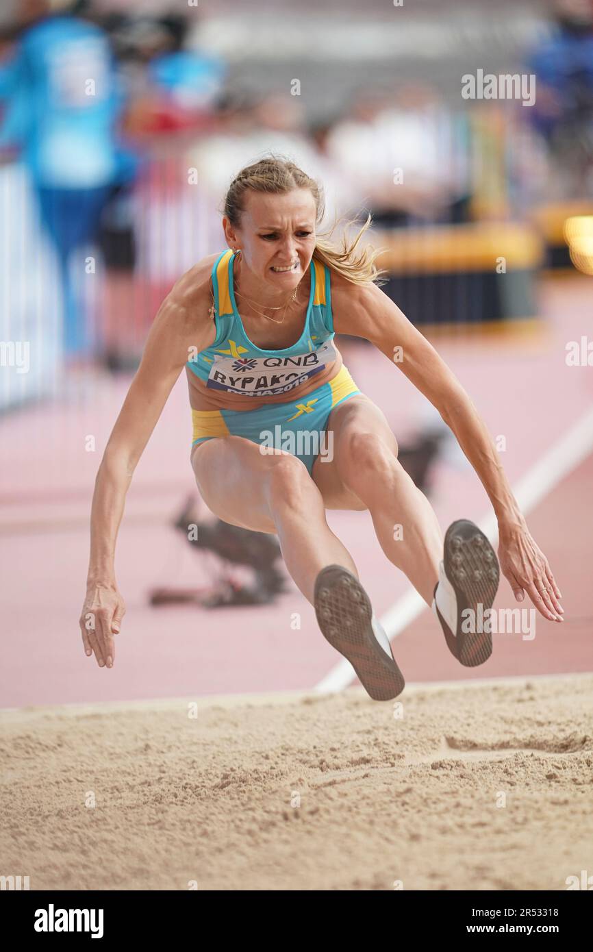 Olga RYPAKOVA in the triple jump at the Doha 2019 World Athletics ...