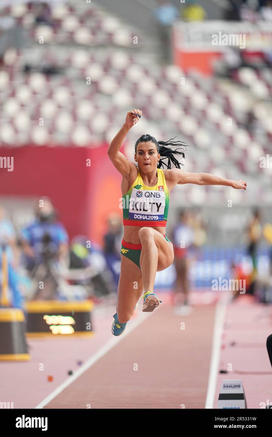Dovilė KILTY in the triple jump at the Doha 2019 World Athletics ...