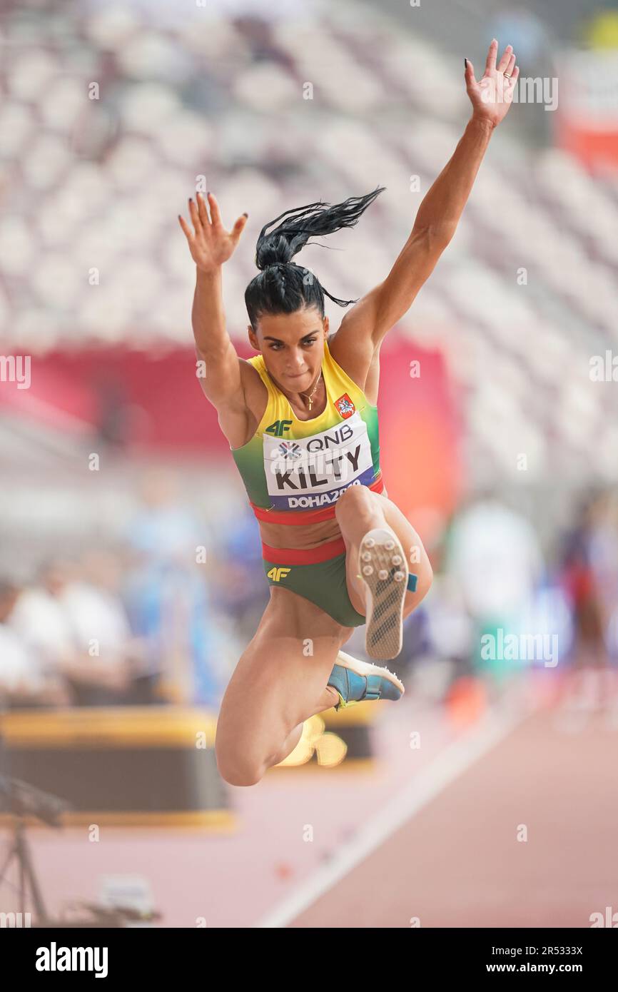 Dovilė KILTY in the triple jump at the Doha 2019 World Athletics ...