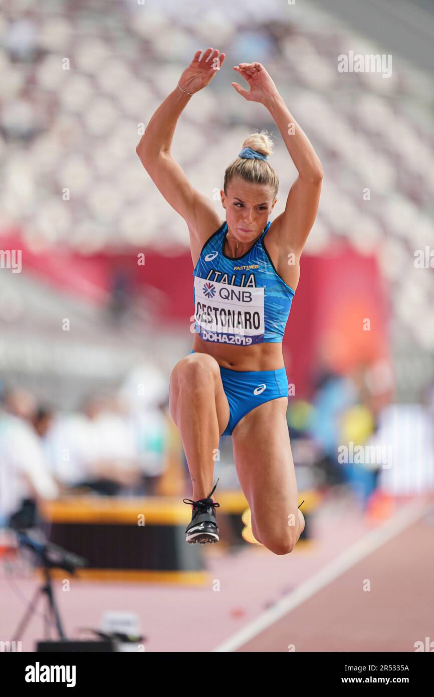 Ottavia CESTONARO in the triple jump at the Doha 2019 World Athletics ...