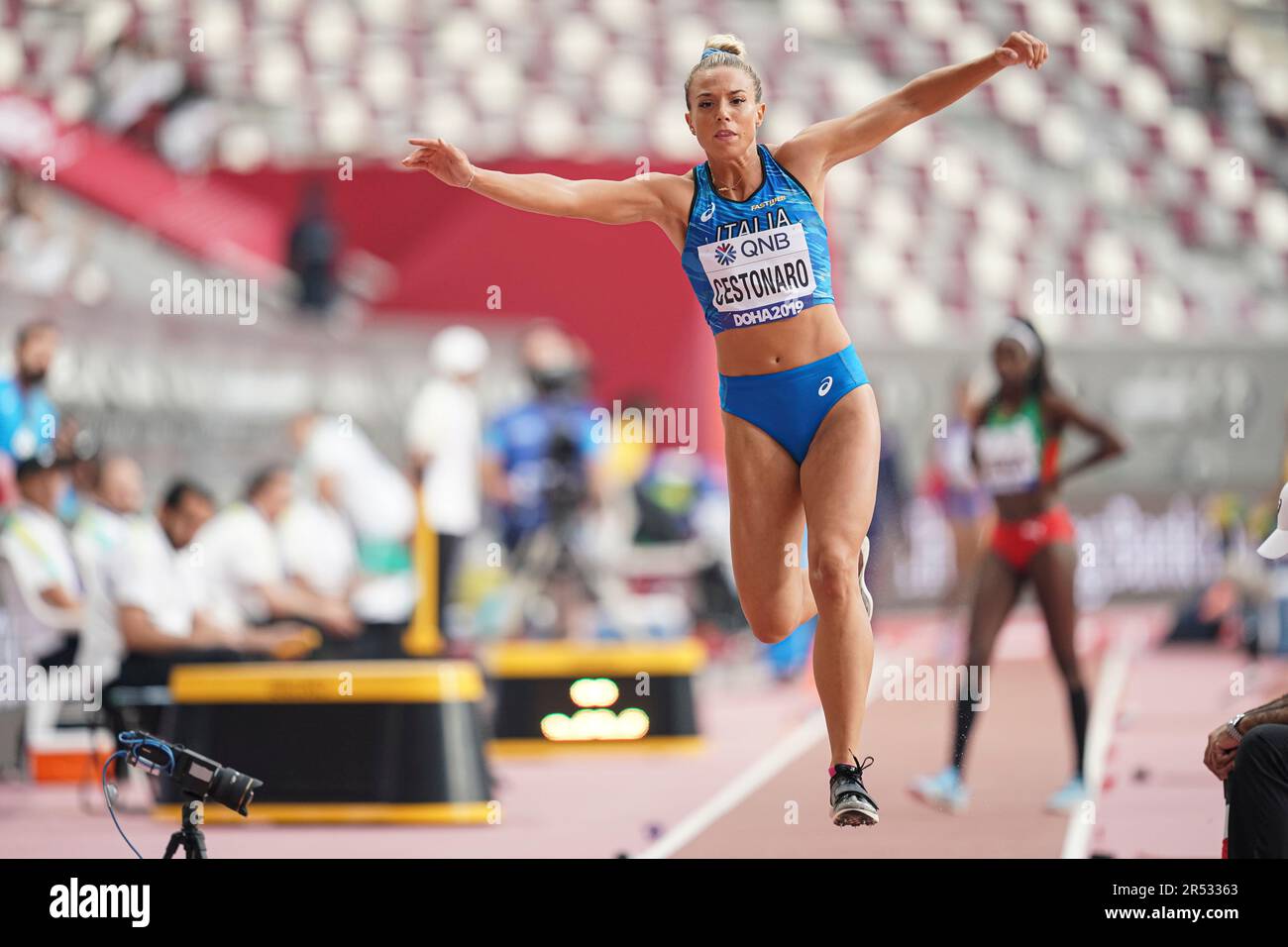 Ottavia CESTONARO in the triple jump at the Doha 2019 World Athletics ...