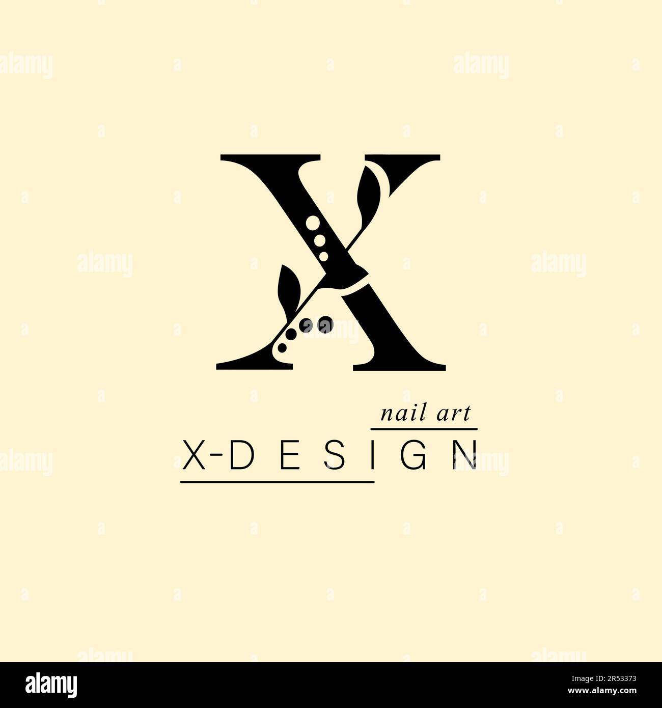 Logo, capital letter x. Monogram of Botanical Minimalistic, Initial ...