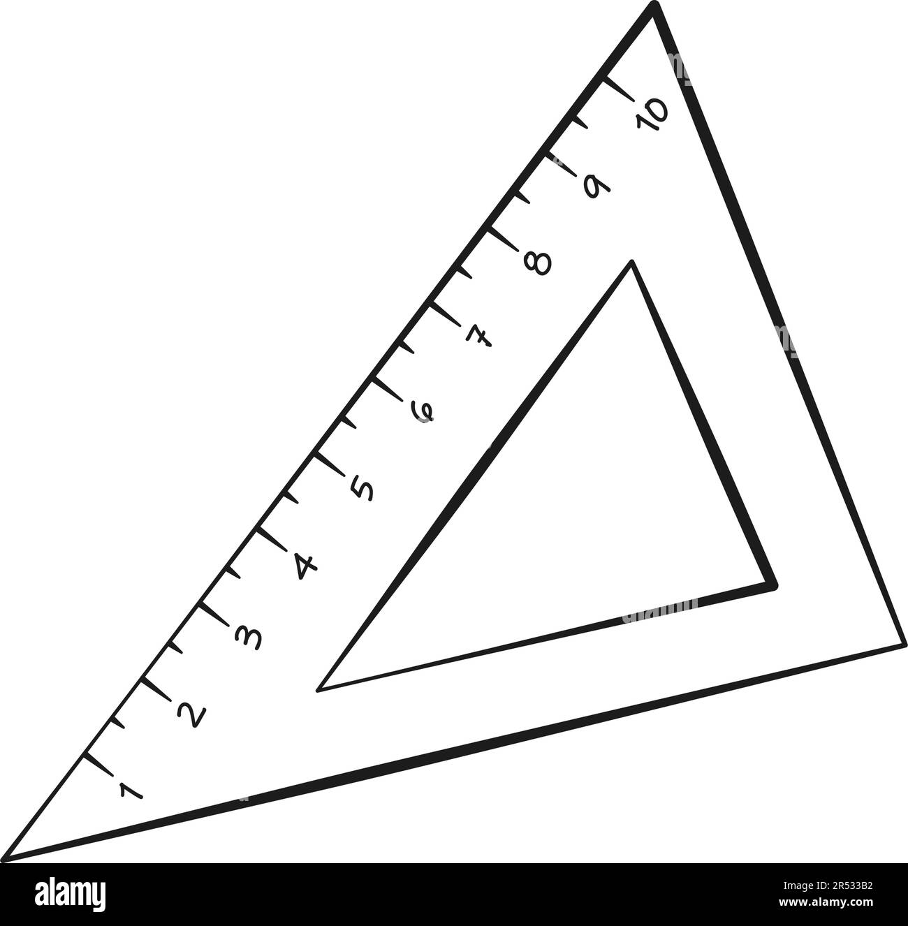 Setsquare outline. Icon. Vector illustration. Isolated on white ...