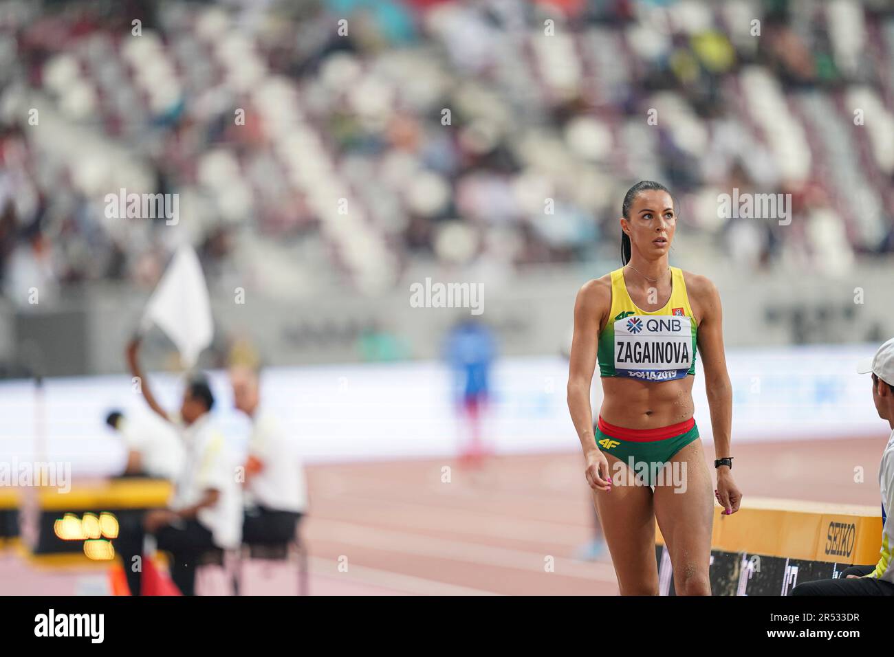 Diana ZAGAINOVA in the triple jump at the Doha 2019 World Athletics ...