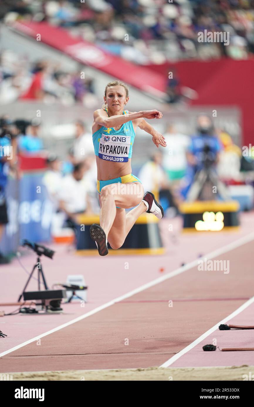Olga RYPAKOVA in the triple jump at the Doha 2019 World Athletics ...