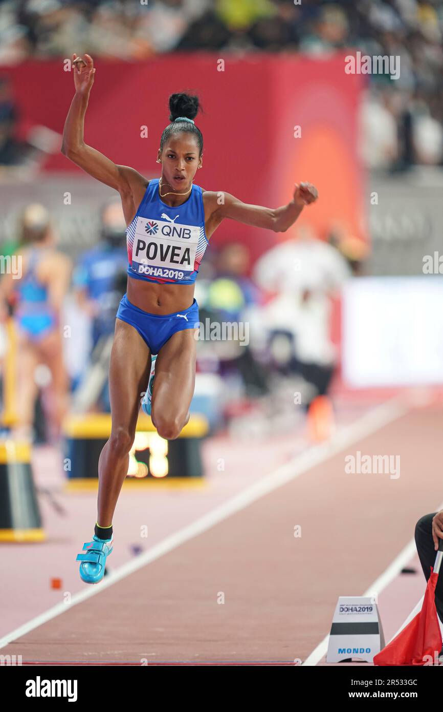 Liadagmis POVEA in the triple jump at the Doha 2019 World Athletics ...