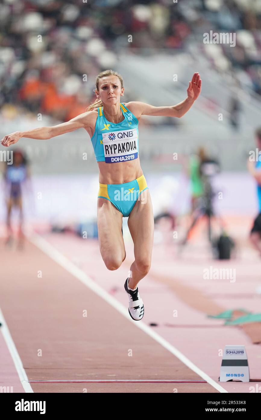 Olga RYPAKOVA in the triple jump at the Doha 2019 World Athletics ...