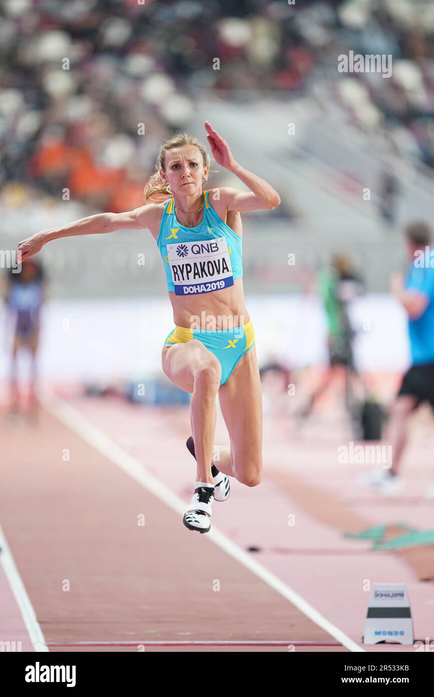 Olga RYPAKOVA in the triple jump at the Doha 2019 World Athletics ...