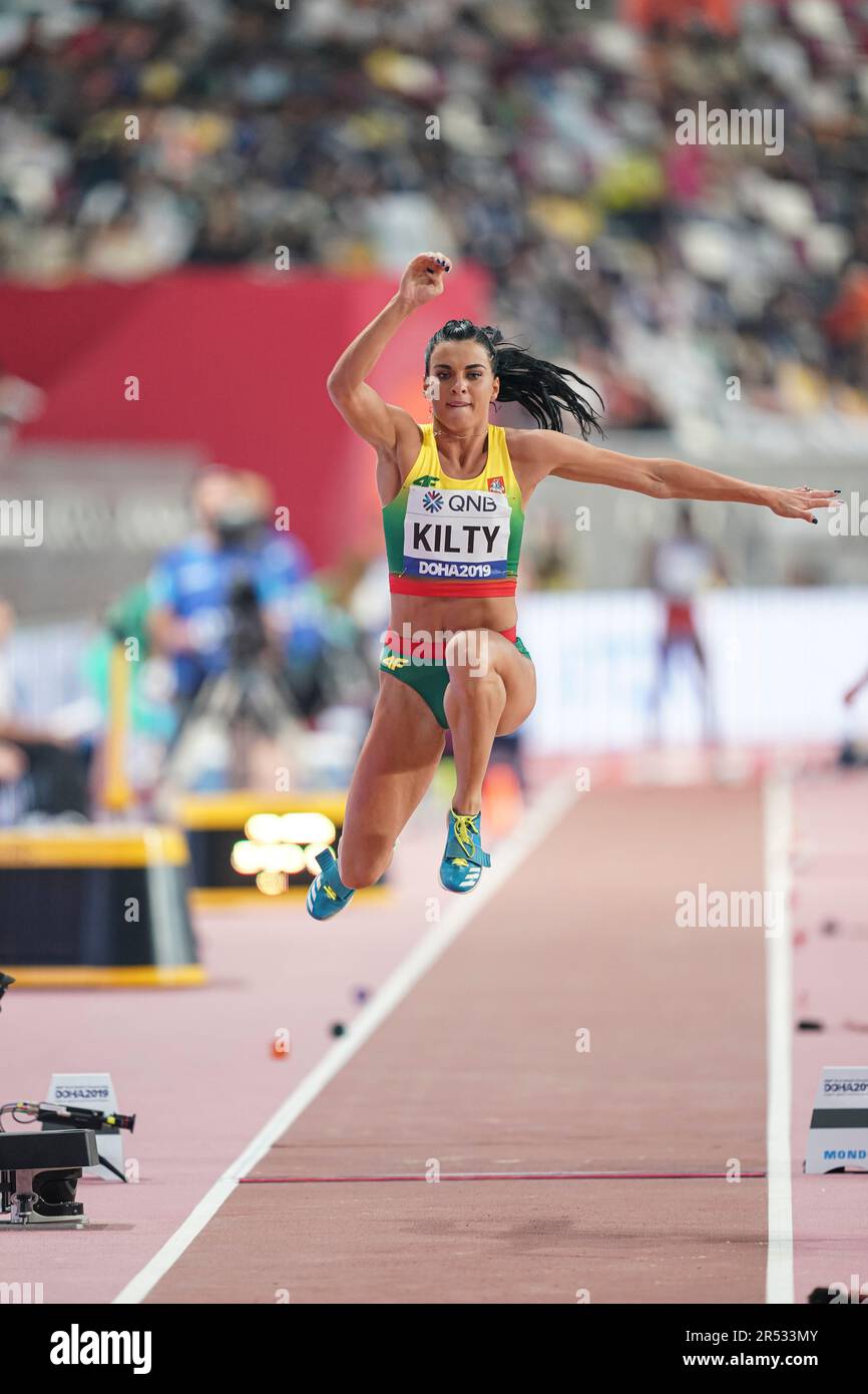 Dovilė KILTY in the triple jump at the Doha 2019 World Athletics ...