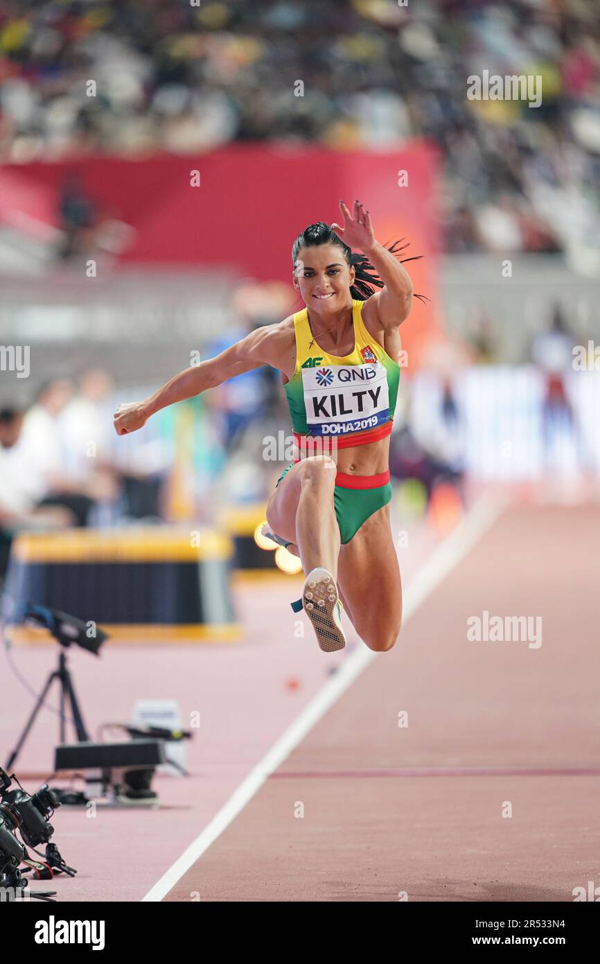 Dovilė KILTY in the triple jump at the Doha 2019 World Athletics ...