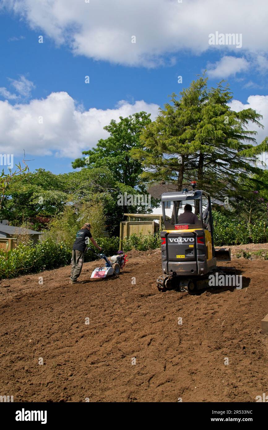 Gower Wales UK May 2023 Machinery preparing ground for replacement ...