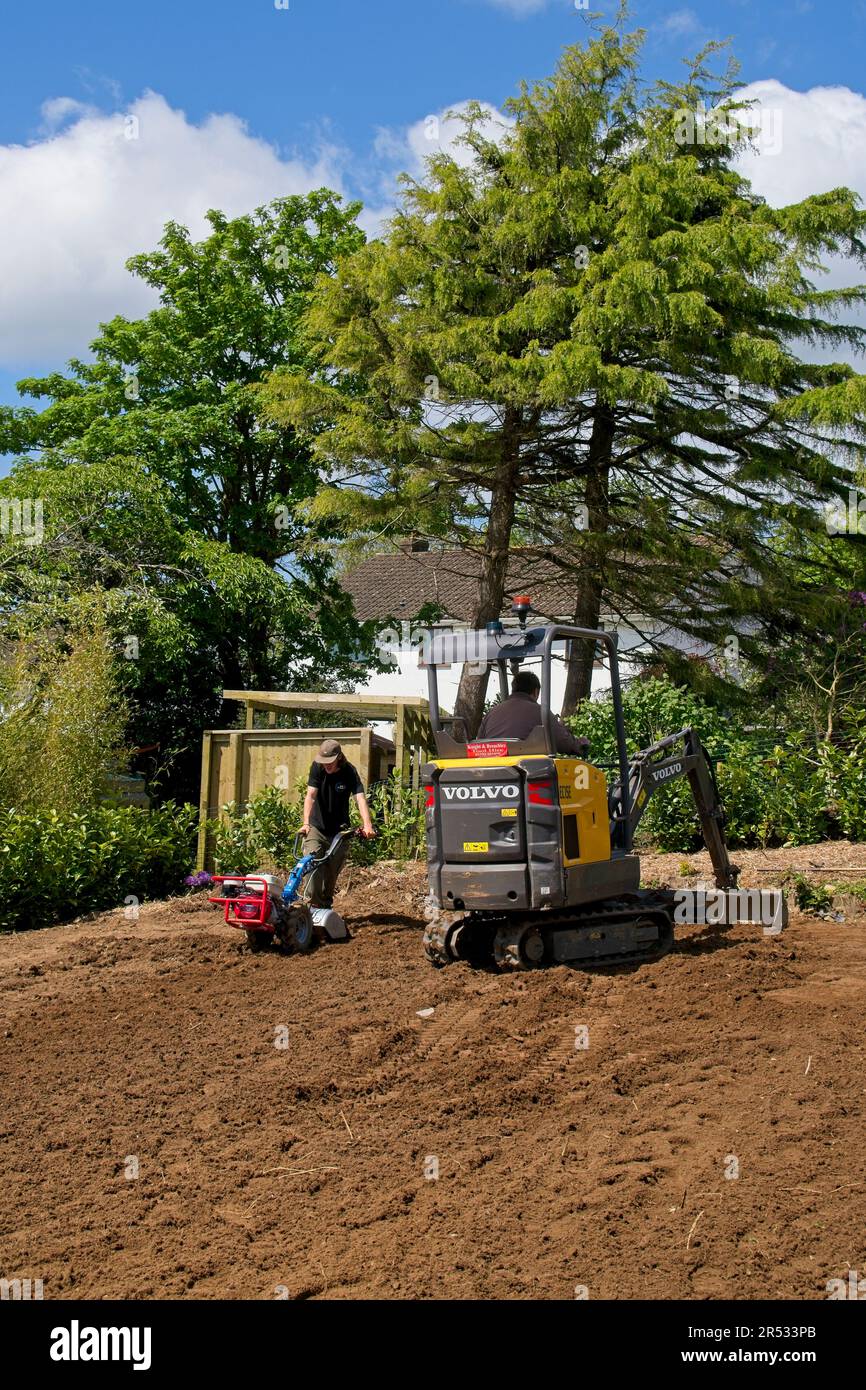 Gower Wales UK May 2023 Machinery preparing ground for replacement ...