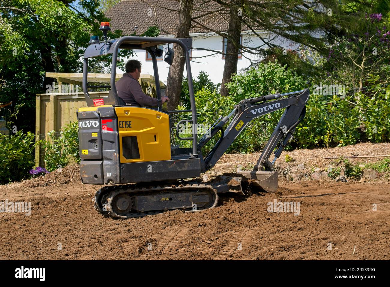 Gower Wales UK May 2023 Machinery preparing ground for a replacement ...