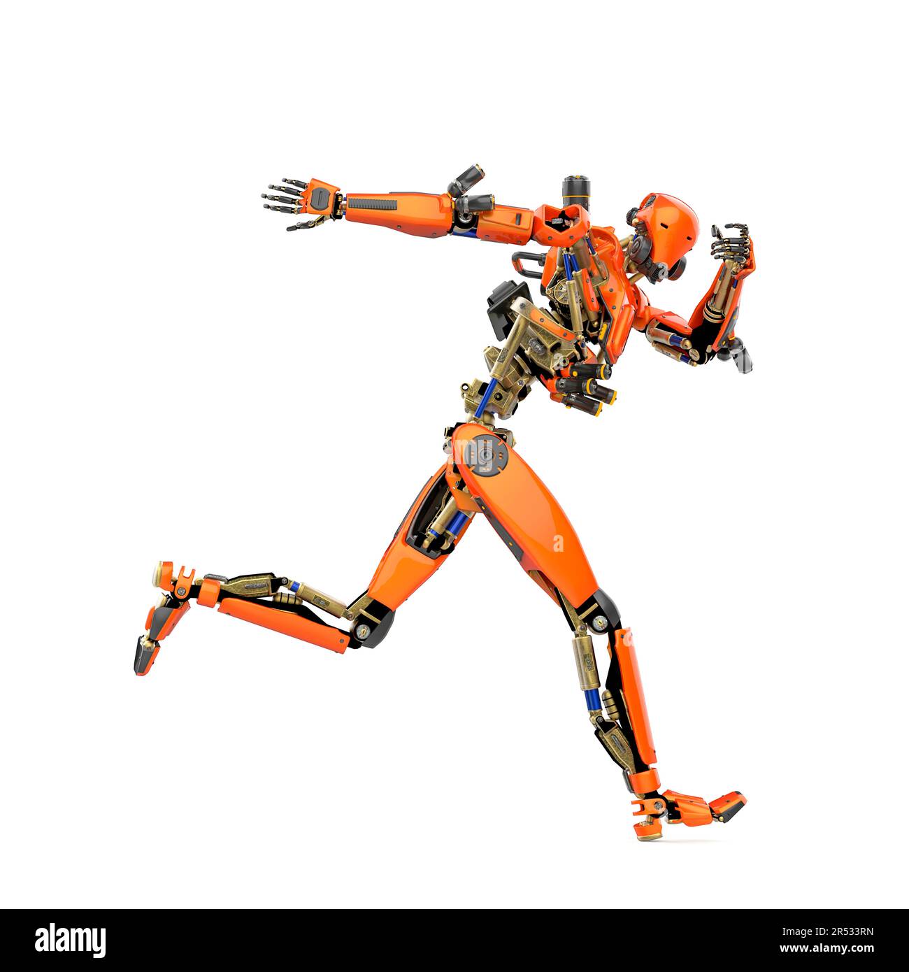 super robot is running very fast, 3d illustration Stock Photo - Alamy