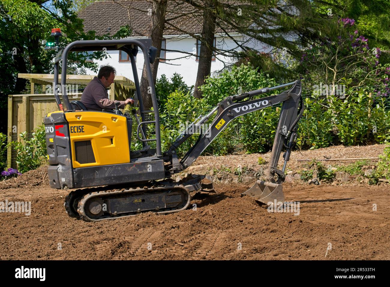 Gower Wales UK May 2023 Machinery preparing ground for a replacement ...