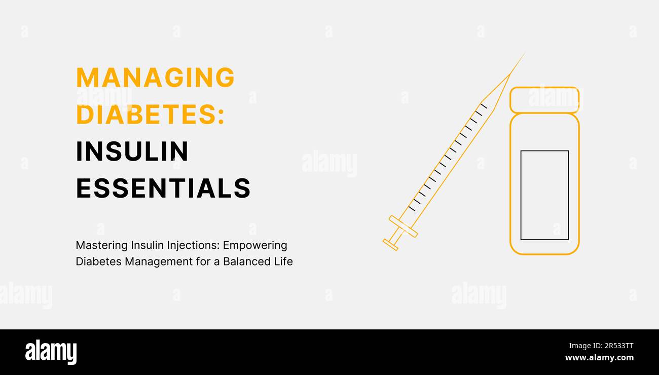 Diabetes Insulin Injections Banner on Light Background. Stylish Banner ...