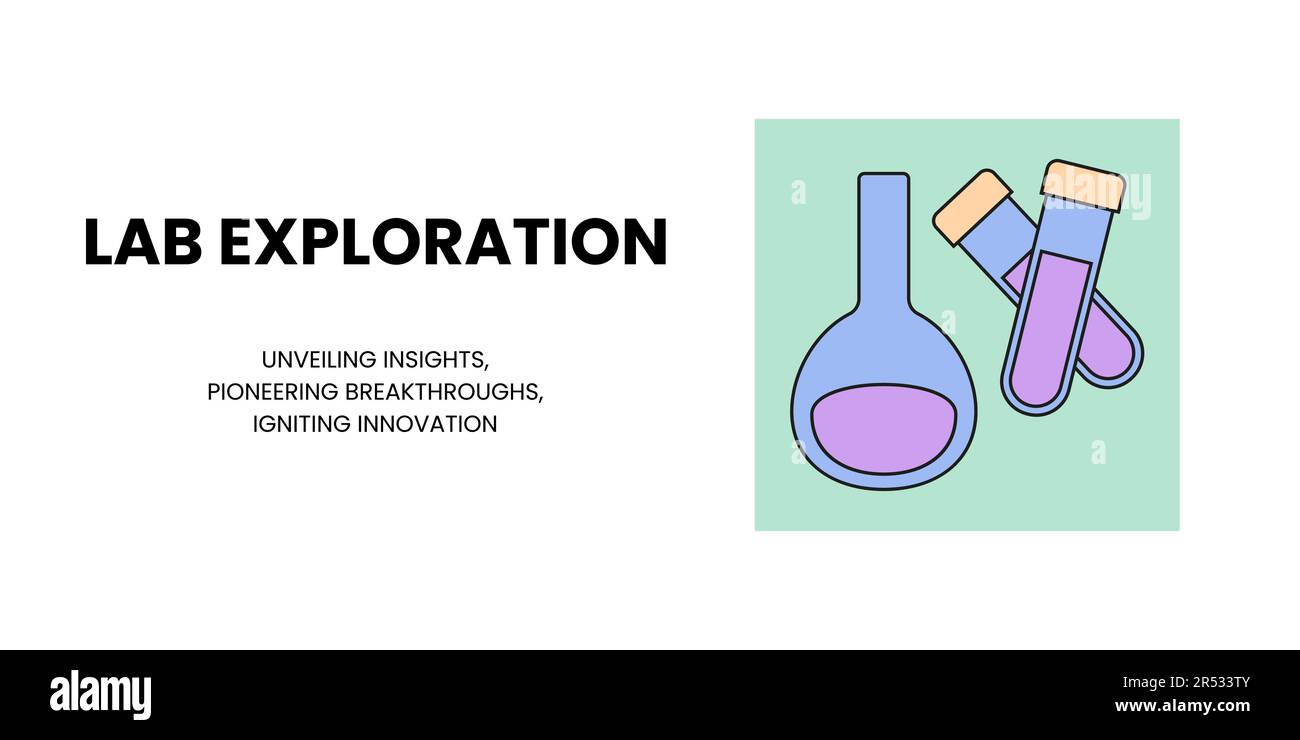 Lab Exploration Banner on White Background. Stylish Banner with Text ...