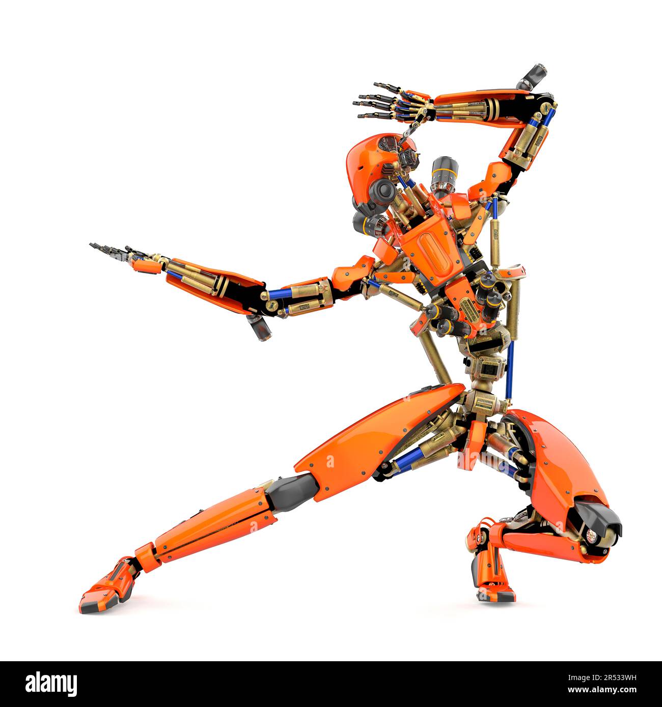 super robot in karate action, 3d illustration Stock Photo - Alamy