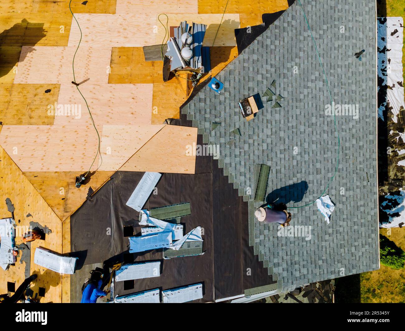 Roof repairs were carried out on apartment building, involving ...