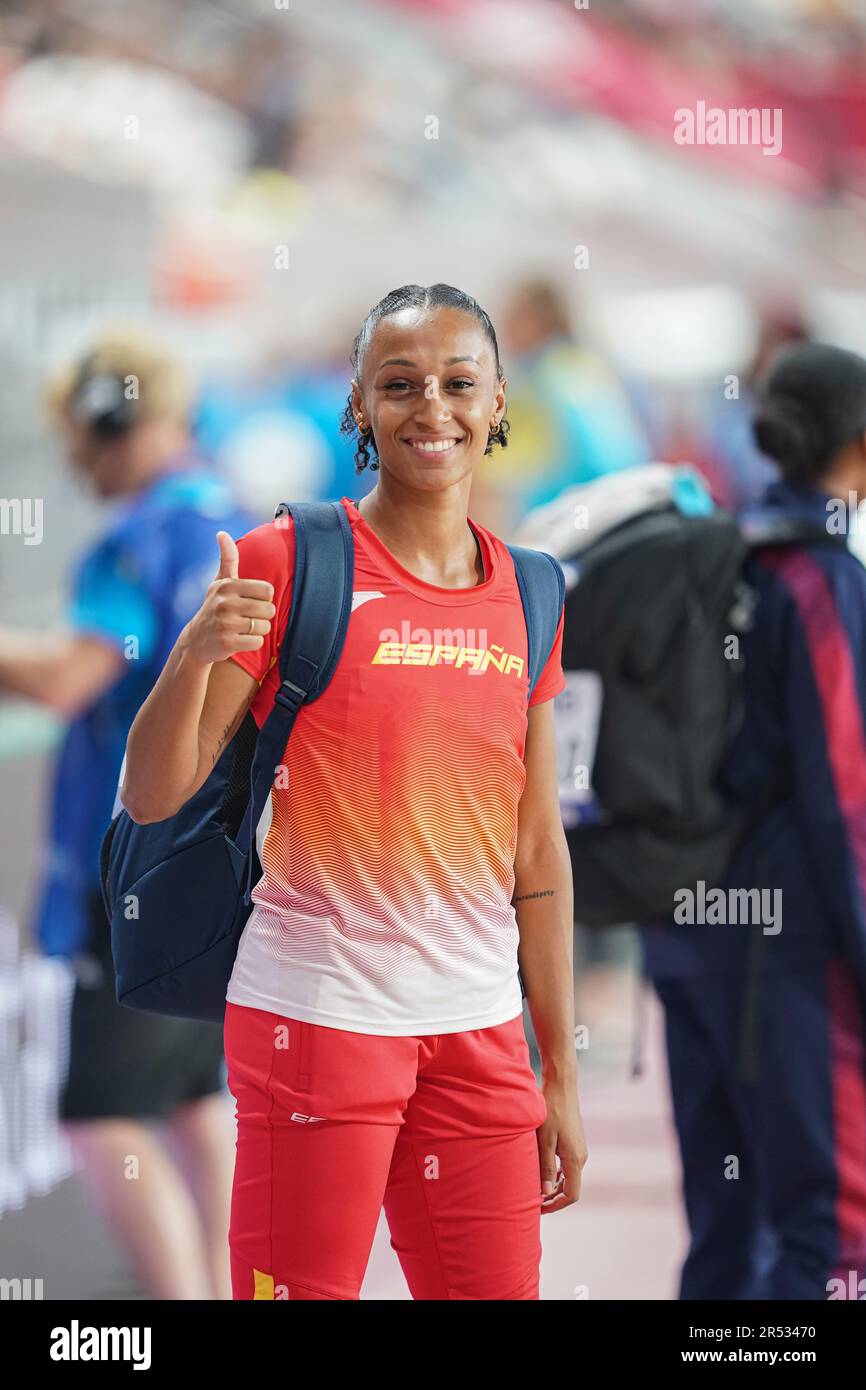 Ana Peleteiro in the triple jump at the Doha 2019 World Athletics ...