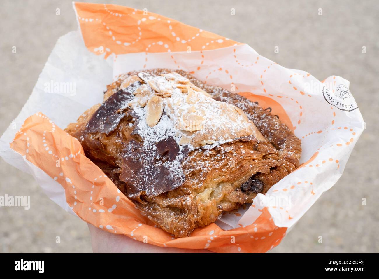 Chocolate and almond pastry, Paris, France Stock Photo - Alamy