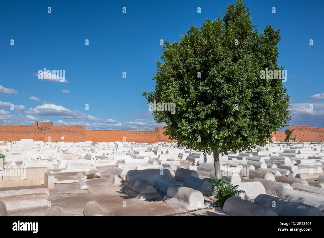 Whitewashed tombs in the Jewish Cemetery of Marrakech, Marrakesh ...