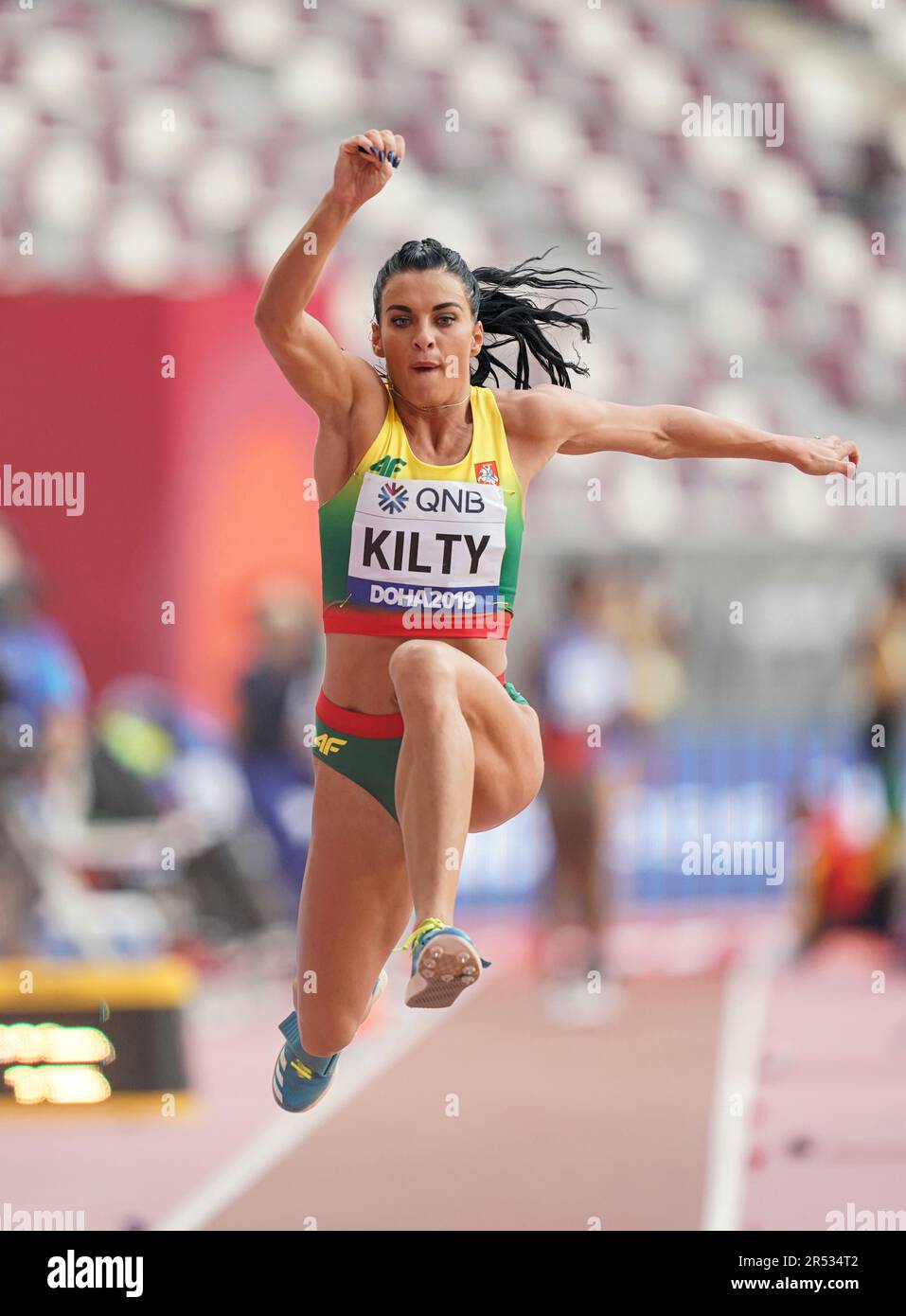 Dovilė KILTY in the triple jump at the Doha 2019 World Athletics ...