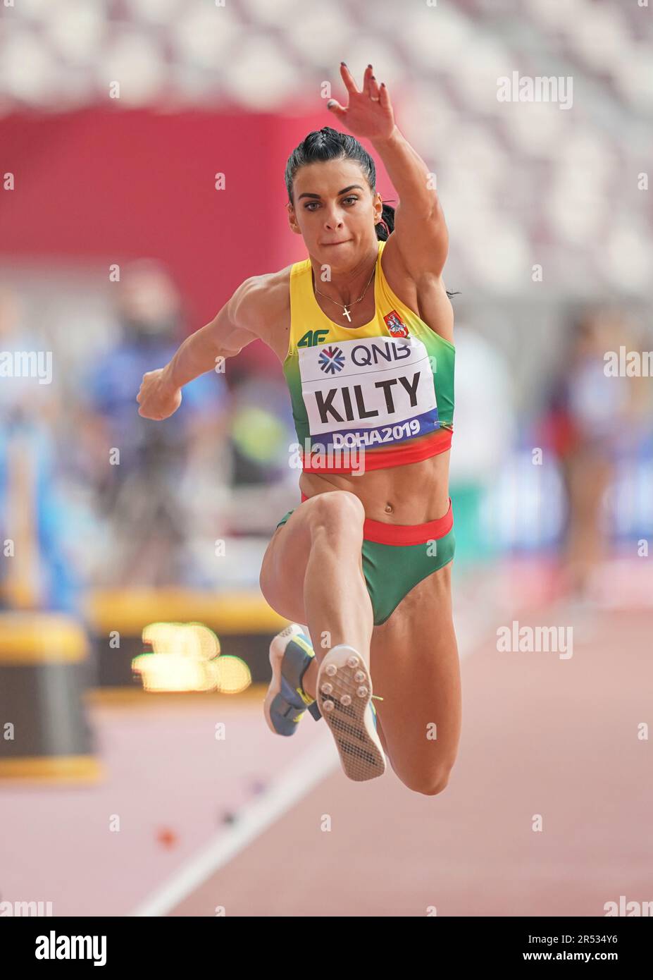 Dovilė KILTY in the triple jump at the Doha 2019 World Athletics ...