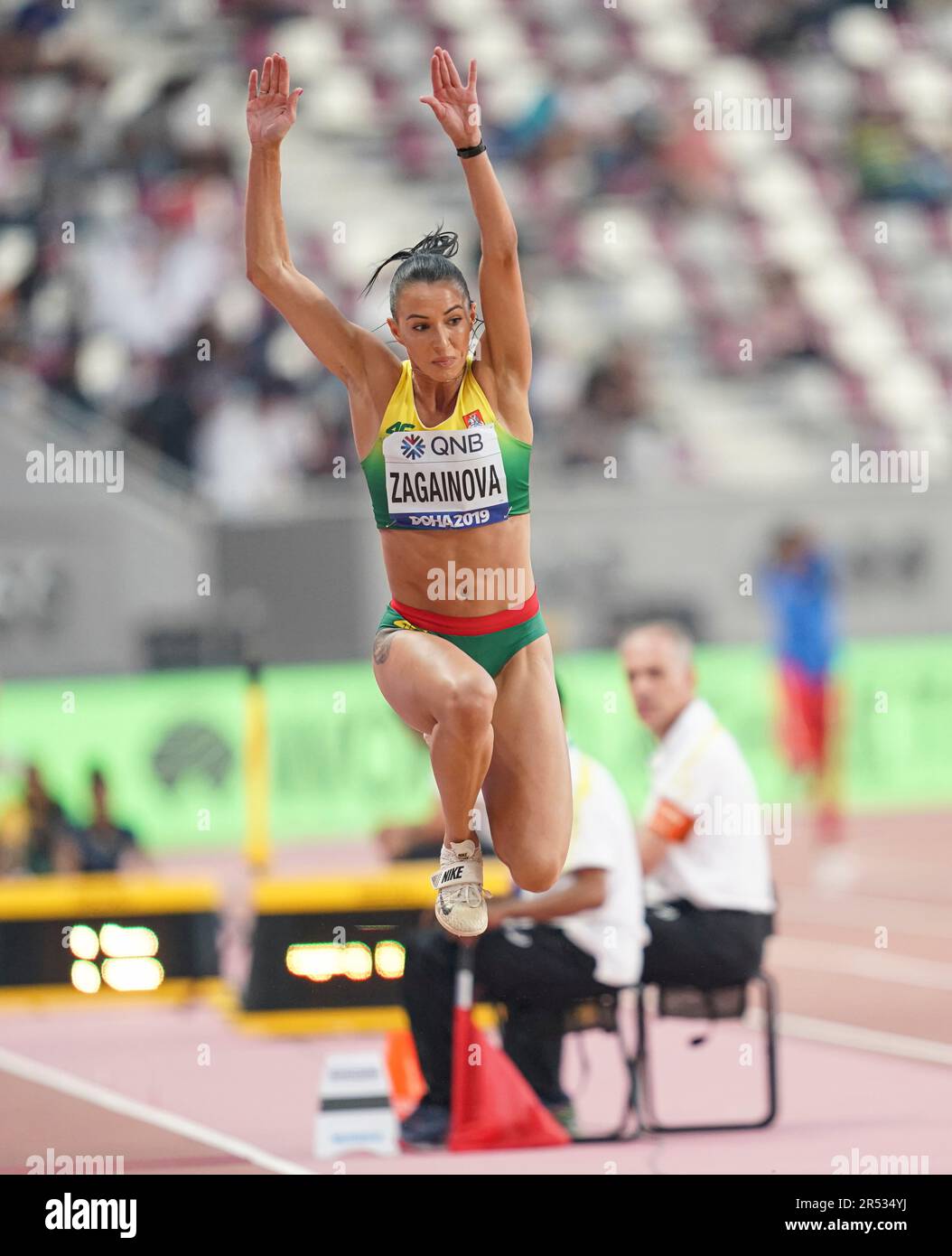 Diana ZAGAINOVA in the triple jump at the Doha 2019 World Athletics ...
