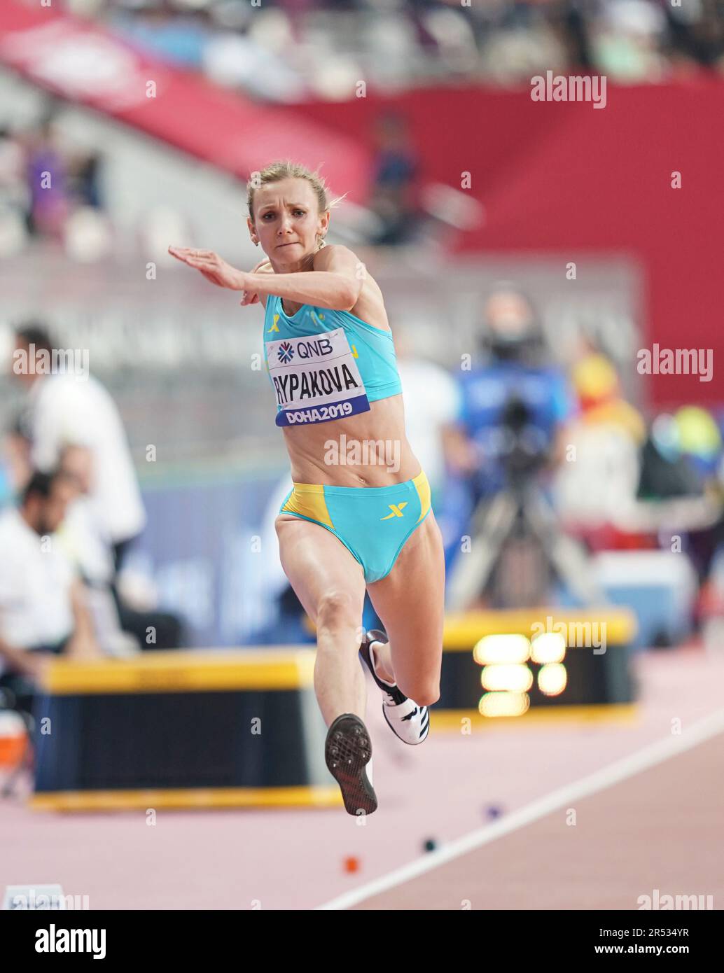 Olga RYPAKOVA in the triple jump at the Doha 2019 World Athletics ...